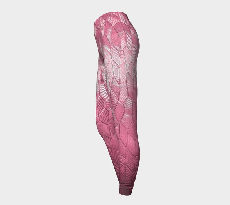 Rose Quartz Dragon Scales Leggings, Active Wear, Workout Leggings ...