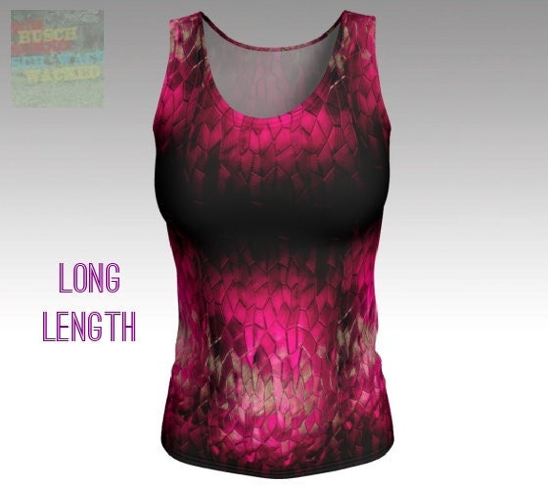Magenta Black Dragon Scales Tank Top, Fitted Tank Top, Athletic Fashion ...