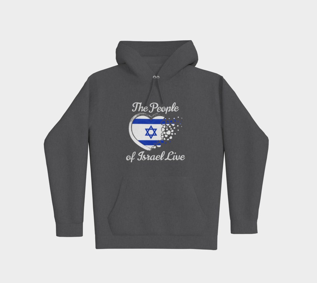 The People of Israel Live! Warm Pullover Hoodie With Large Font Pocket ...