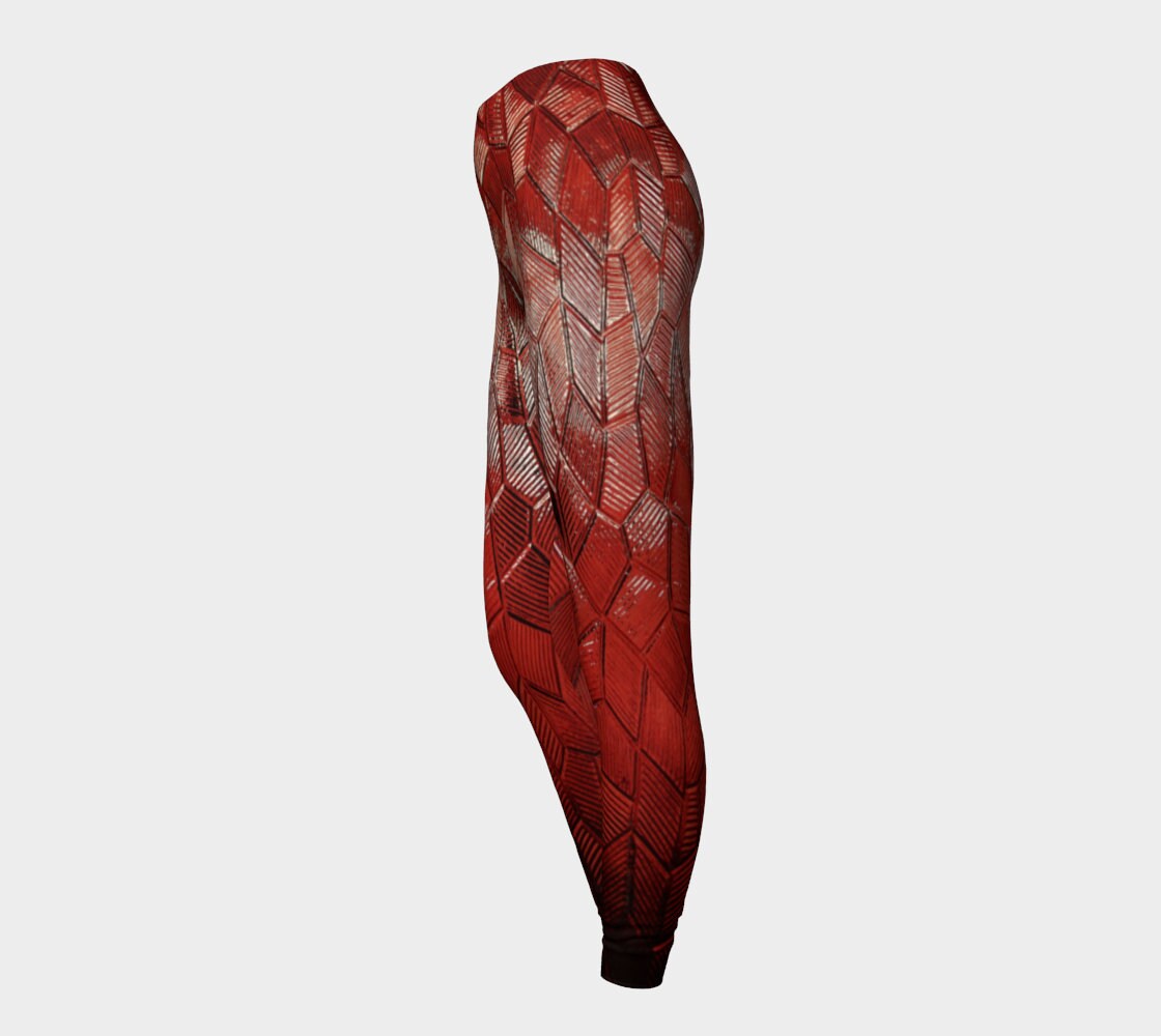 Red Dragon Scales Leggings Active Wear Workout - Etsy