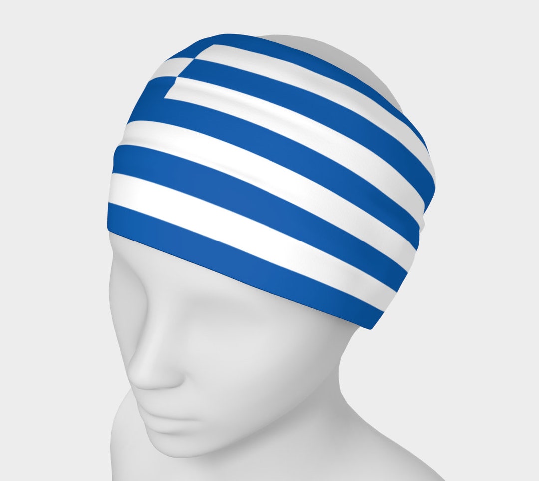 Flag of Greece Headband: Versatile Neck Scarf, Yoga Head Wrap - Etsy