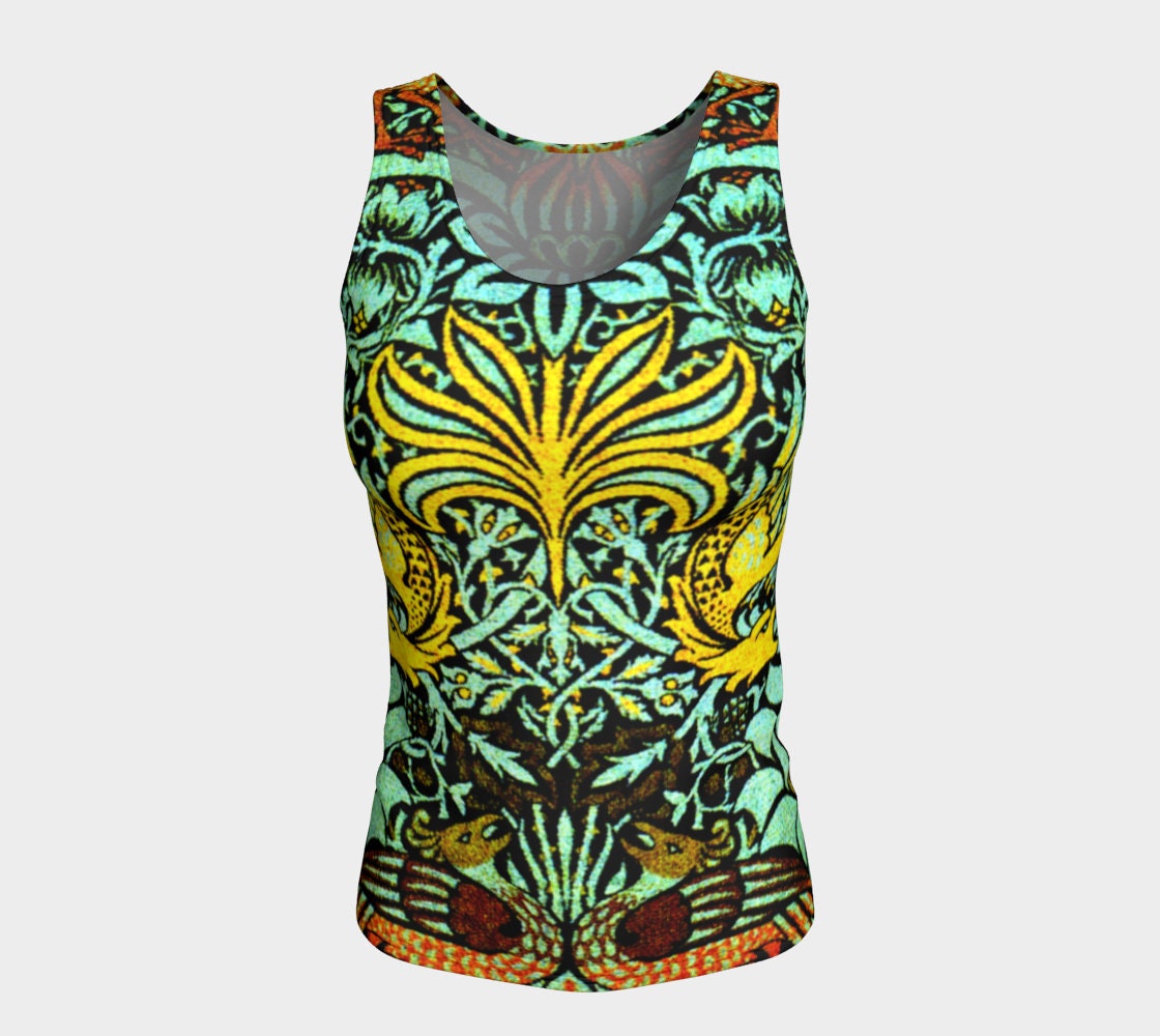 Vintage Peacock & Dragon Tank Top Fitted Tank Top - Etsy