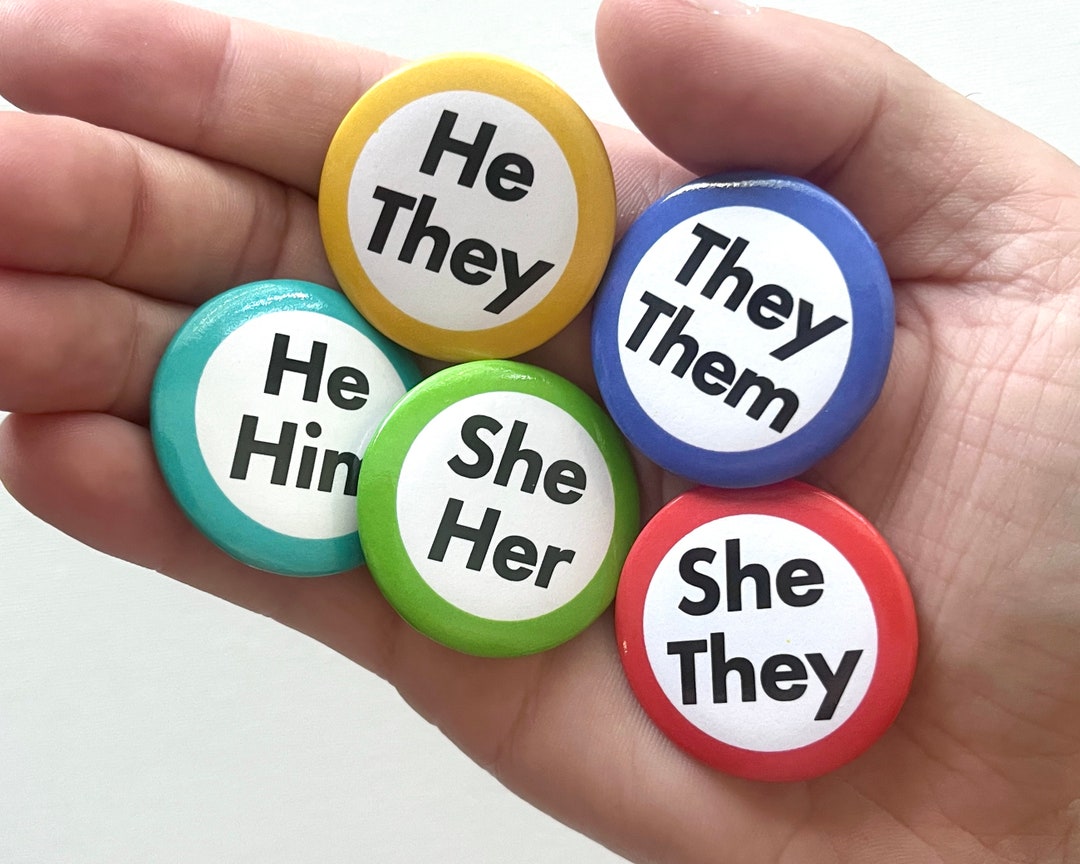 Inclusive Gender Pronoun Mini Buttons - Etsy