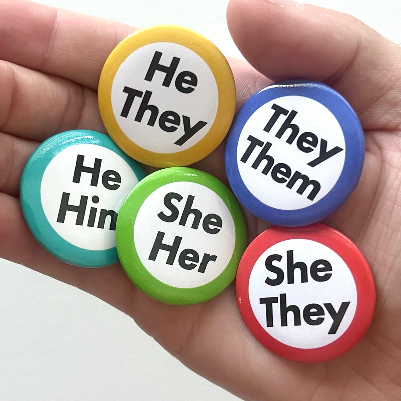 Pronoun Pins - Etsy