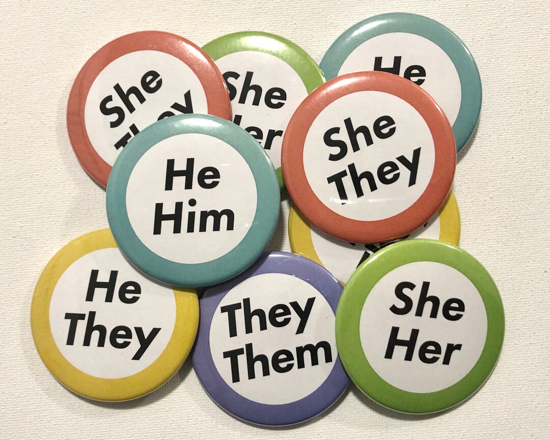 Inclusive Gender Pronoun Buttons - Etsy
