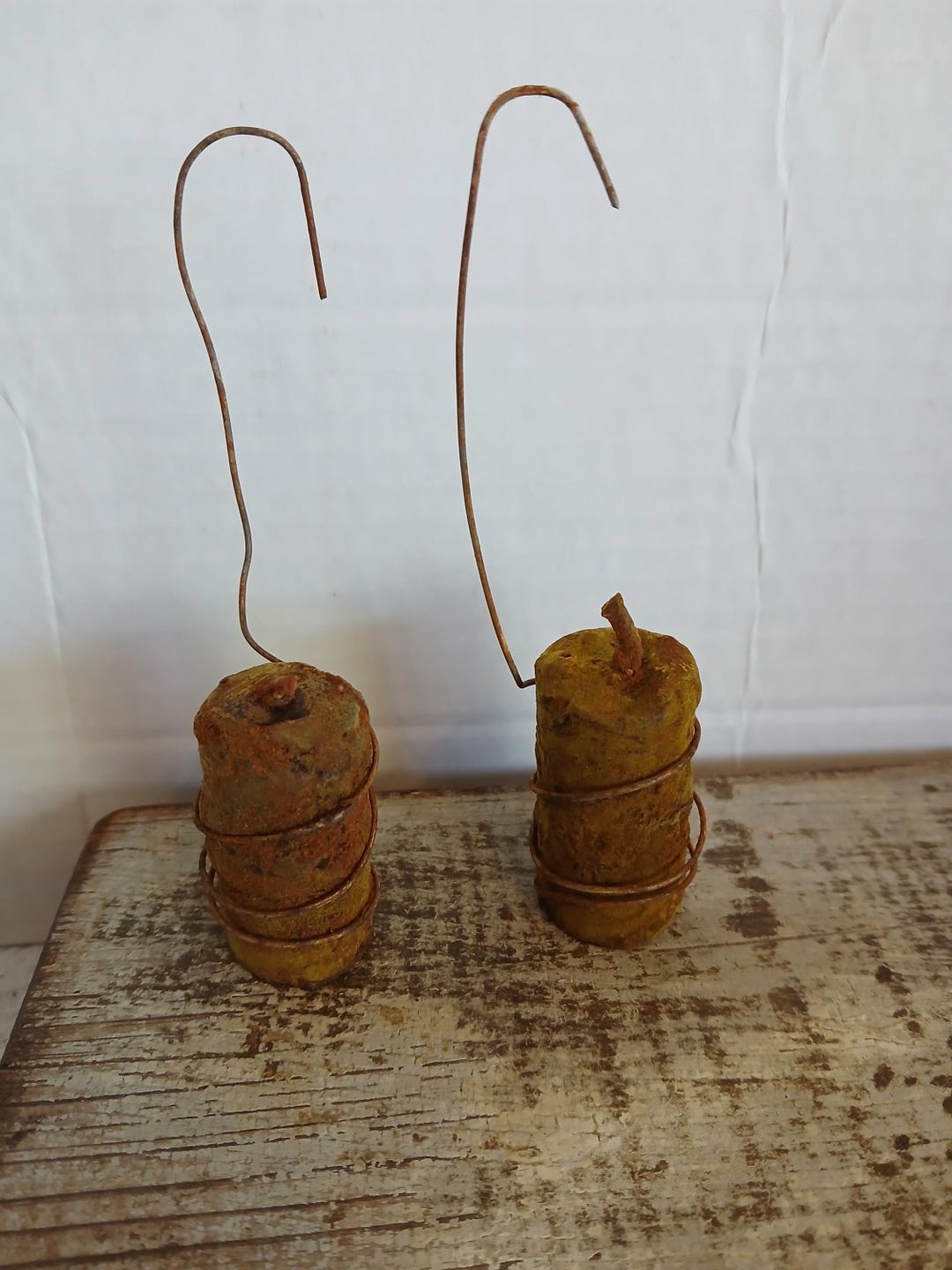 Decorative Hanging Primitive Candle Grubby Nub - Set of 2 - Ornament - Etsy