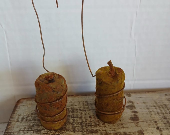 Decorative Hanging Primitive Candle Grubby Nub - Set of 2 - Ornament - Etsy