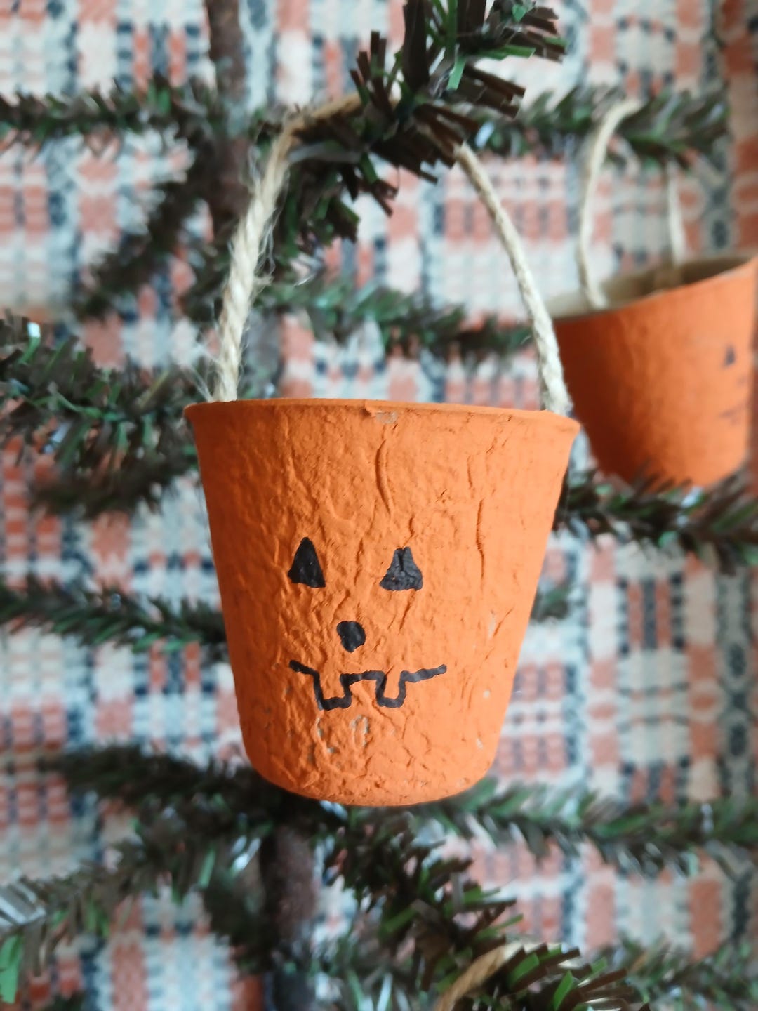 Pumpkin Bucket Ornaments, Primitive Grungy Pumpkin Decor - Etsy