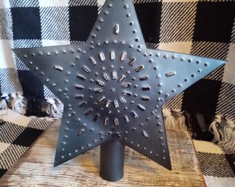 Tin Punched Handmade Star Tree Topper Handmade SMALL - Etsy