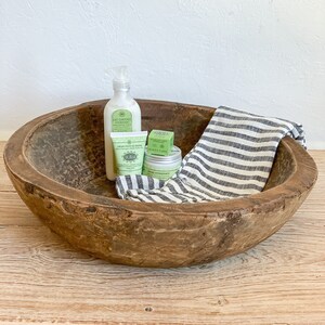 Large Farmhouse Antique Hand Carved Wood Bowl/ Rustic Farmhouse Serving ...