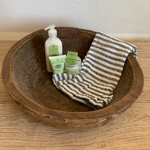 Large Farmhouse Antique Hand Carved Wood Bowl/ Rustic Farmhouse Serving ...