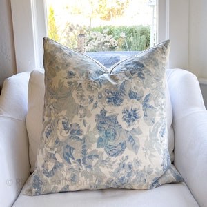 26 Blue Rose Pillow Cover/ Shabby Chic Style Euro Bed Pillow - Etsy