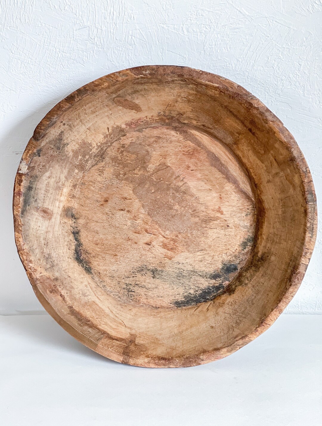 Large Farmhouse Antique Hand Carved Wood Bowl/ Rustic Farmhouse Serving ...