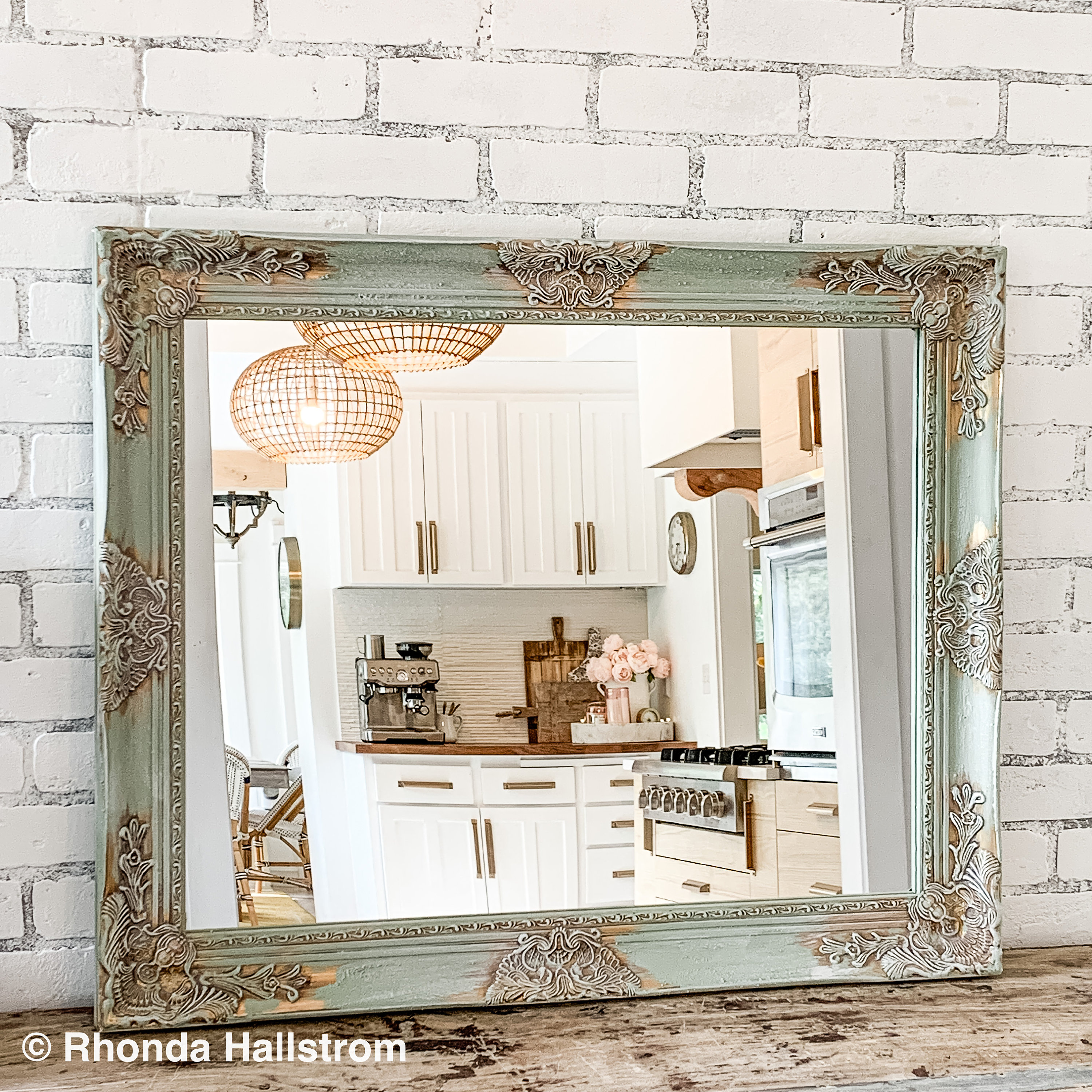 Mirror shabby Chic Bathroom Mirror Sage Green Antique Mirror modern Farmhouse Decor wood Framed Mirror Etsy