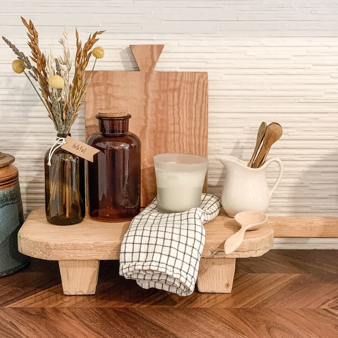 Large Wood Riser/ Natural Wood Home Decor Stand/ Wood Bread Board/ Hand ...