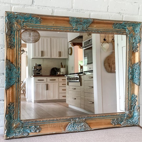 Wall Mirror/ Antique Gold Mirror Bathroom Mirror/ Hand Painted - Etsy