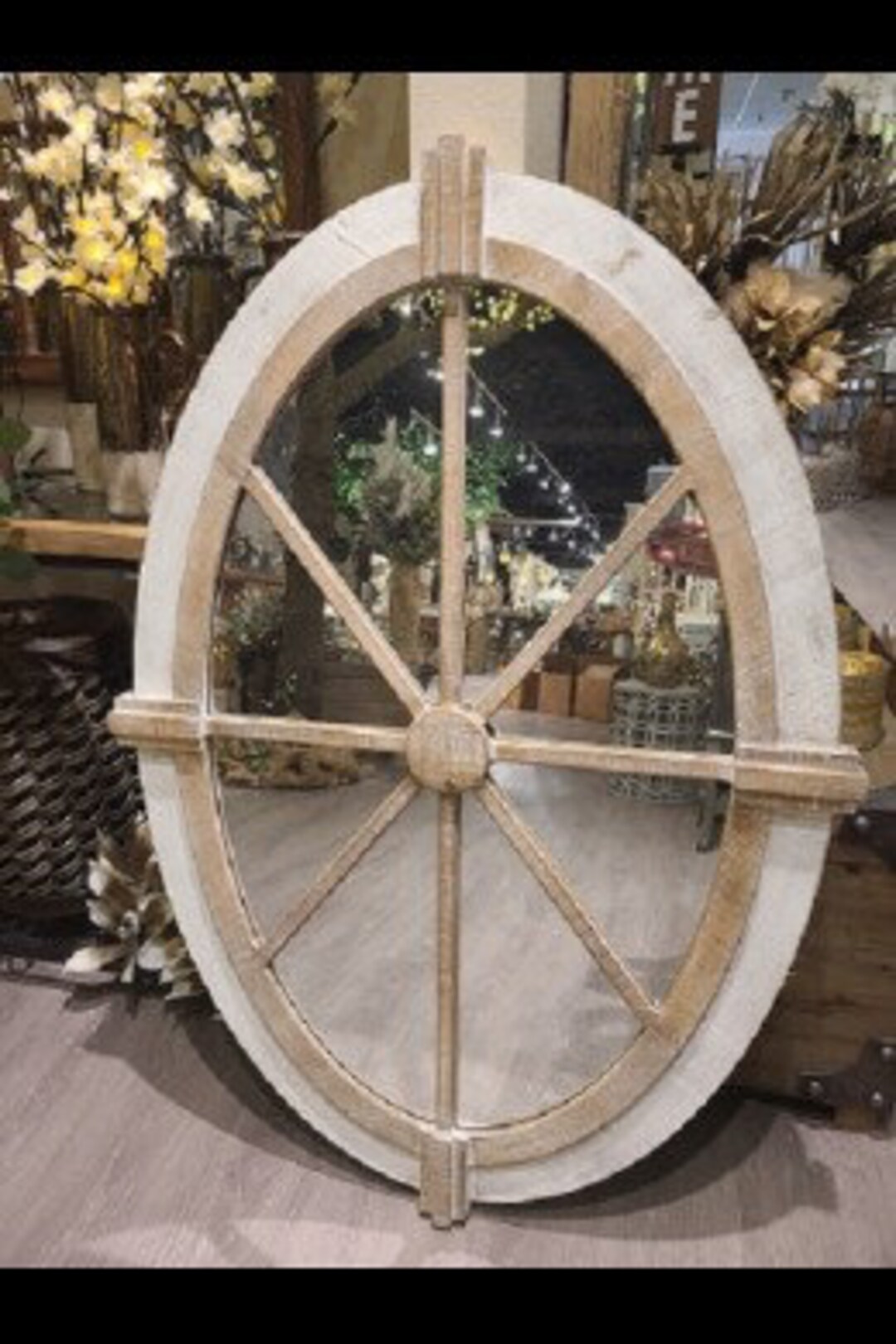 Oval White Wood Mirror Farmhouse Entryway Living Room Mirror - Etsy