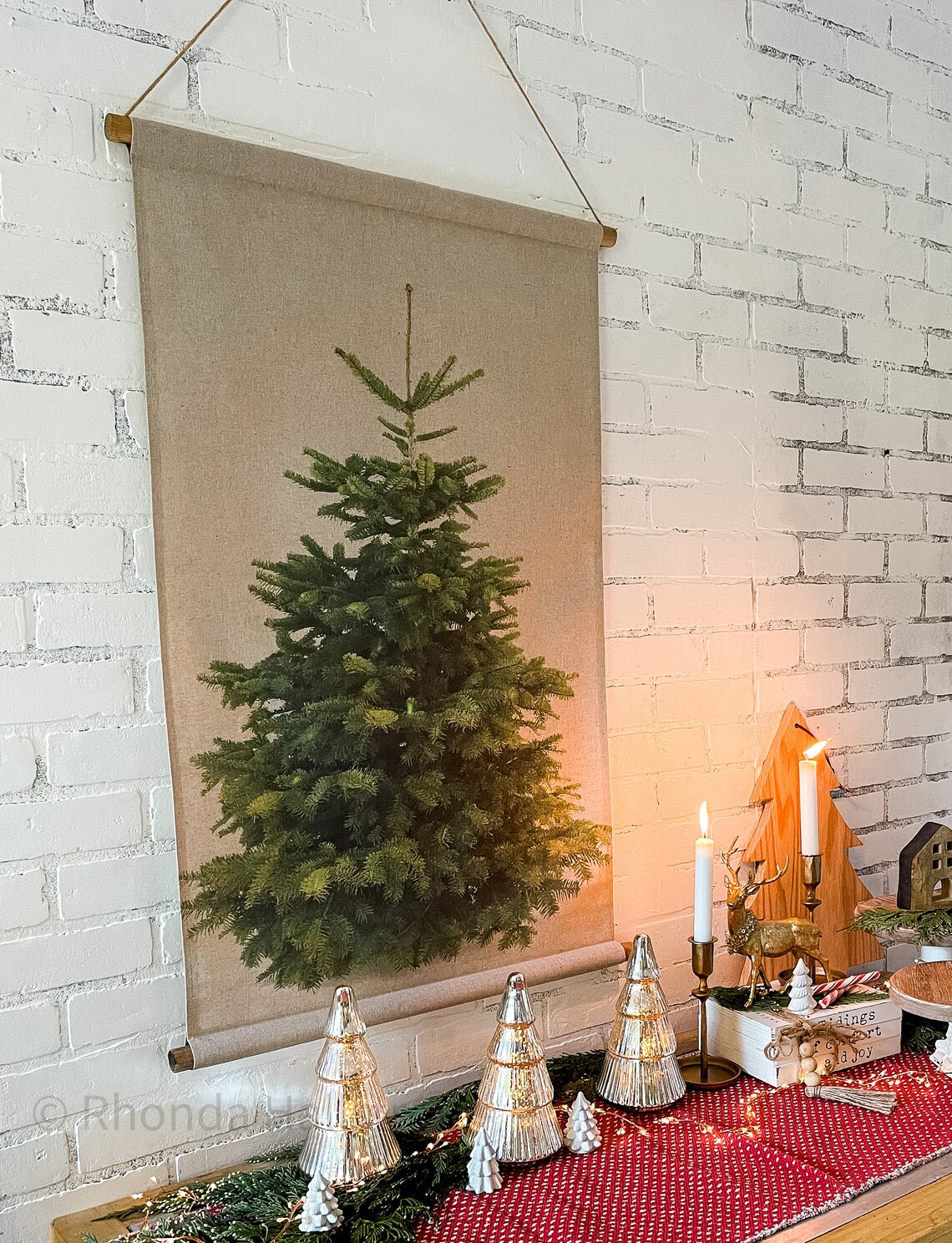 Large Canvas Fir Tree Wall Hanging Christmas Art/pine Tree - Etsy