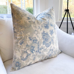 26 Blue Rose Pillow Cover/ Shabby Chic Style Euro Bed Pillow - Etsy