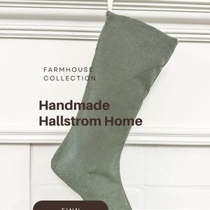 Set 4 Green Farmhouse Christmas Stocking, Handmade Holiday Stockings - Etsy
