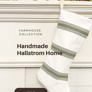 Set 4 Green Farmhouse Christmas Stocking, Handmade Holiday Stockings - Etsy