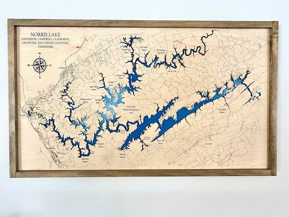 Norris Lake Wall Art Custom Wood Map 3D Wall Art Norris - Etsy