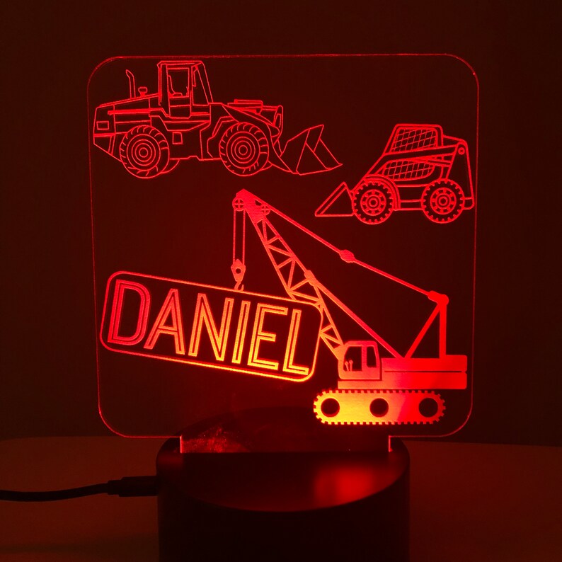 Personalized Night Light Construction Night Lights - Etsy