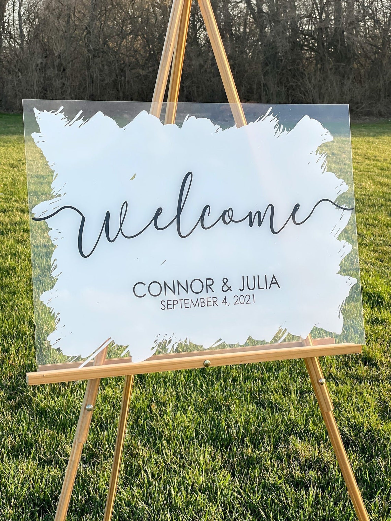 Custom Acrylic Wedding Sign Painted Wedding Welcome Sign - Etsy