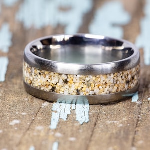Titanium Your Sand Inlay Ring - Use Your Own Sand! Men 8mm Women 4mm ...