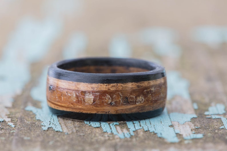 Whiskey Barrel With Amber Inlay and Ebony Wood Ring - Etsy