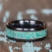 Amazonite Inlay Black Ceramic Ring Natural Green Amazonite - Etsy
