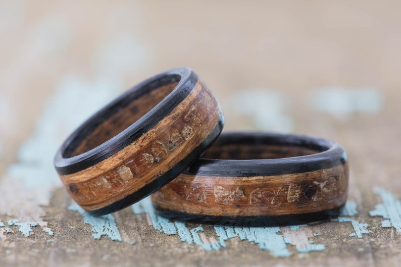 Whiskey Barrel With Amber Inlay and Ebony Wood Ring - Etsy