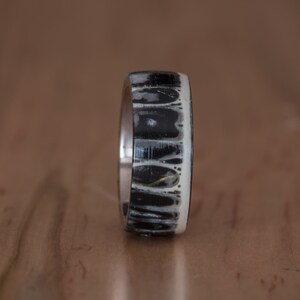 Black Shark Vertebra Titanium Ring Shark Backbone Wedding Band Men ...