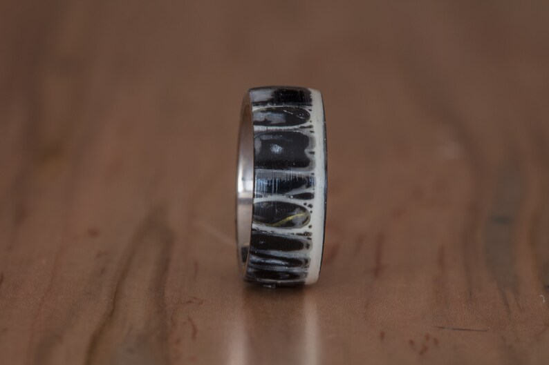 Black Shark Vertebra Titanium Ring Shark Backbone Wedding | Etsy