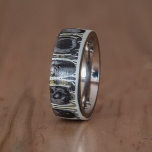 Black Shark Vertebra Titanium Ring Shark Backbone Wedding Band Men ...