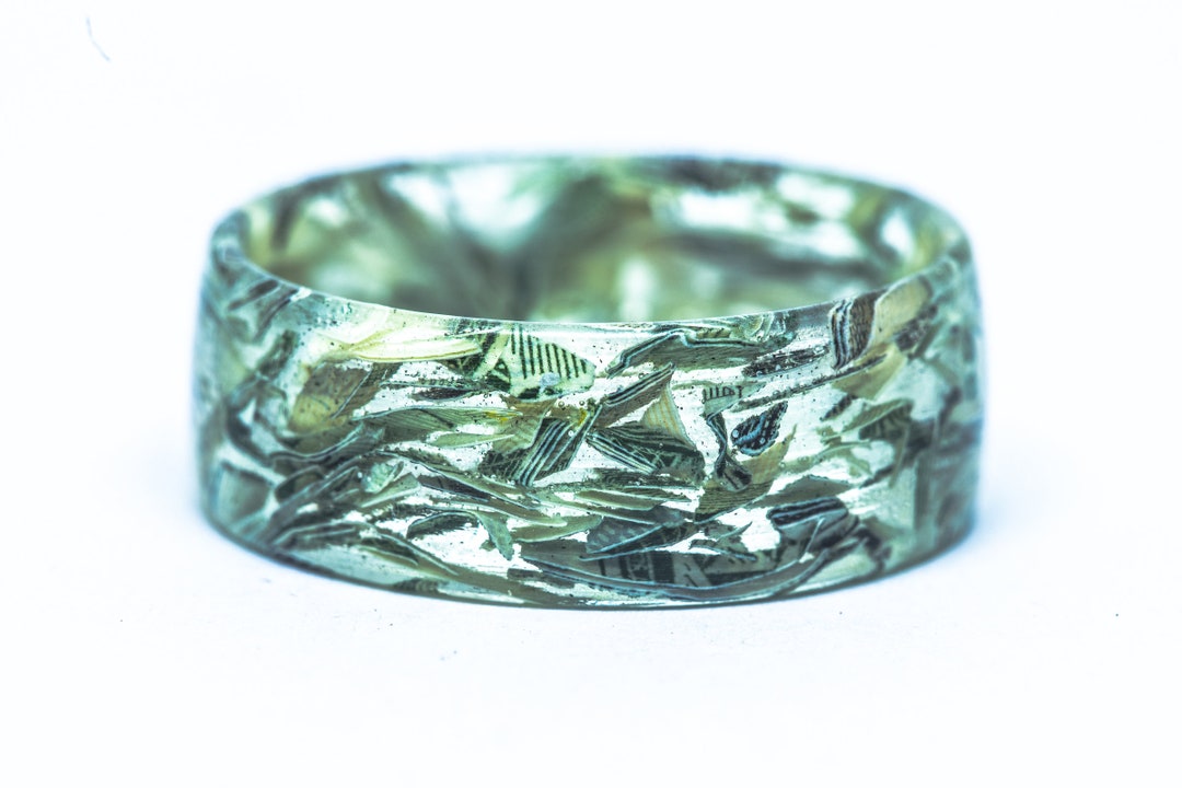 Shredded Money Ring - Cash Dollar Currency Acrylic Pattern Mens Womens ...