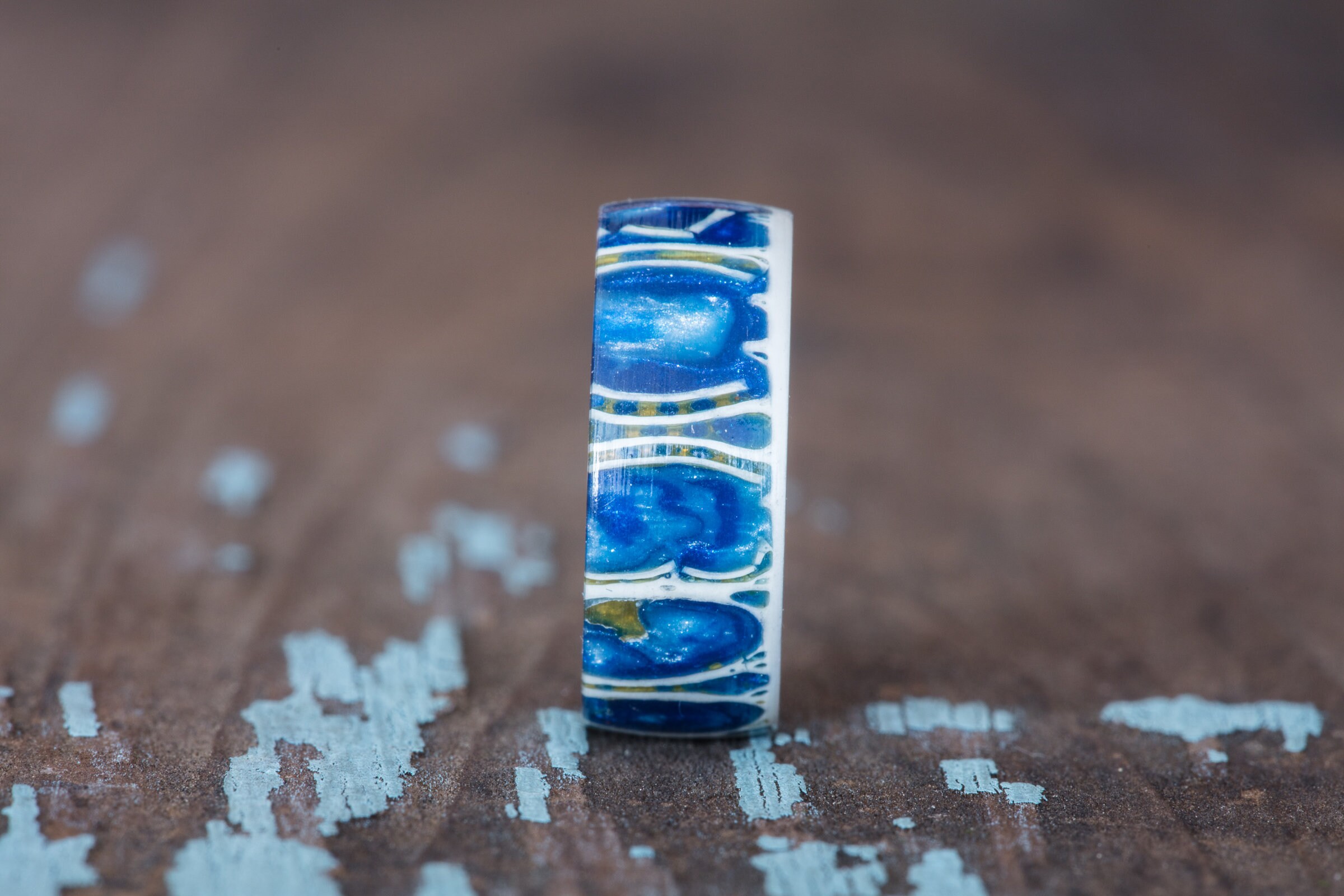 Blue Shark Vertebra Titanium Ring Shark Backbone Wedding | Etsy