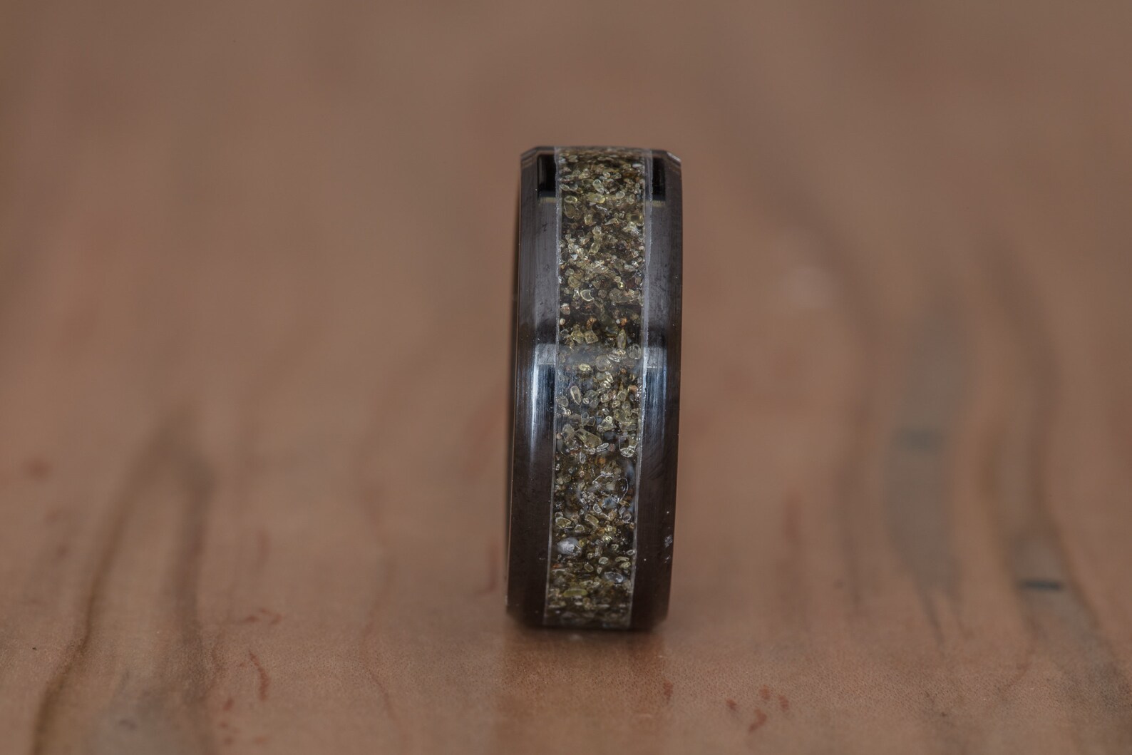 Your Sand Inlay Black Ceramic Ring Use Your Own Sand Men - Etsy