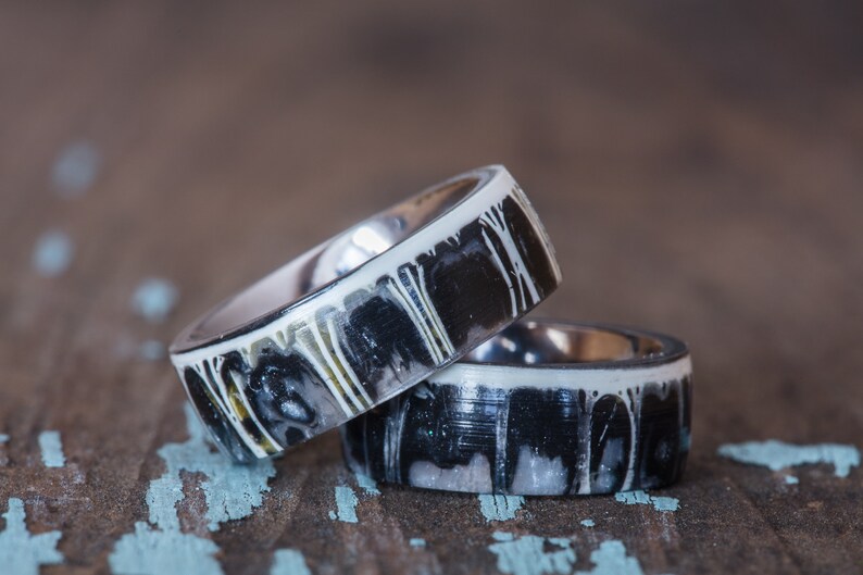 Black Shark Vertebra Titanium Ring Shark Backbone Wedding | Etsy