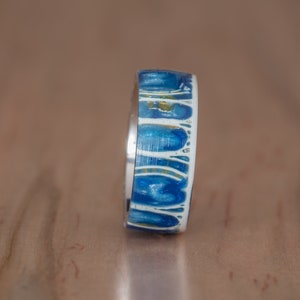 Blue Shark Vertebra Titanium Ring Shark Backbone Wedding Band Men Women ...