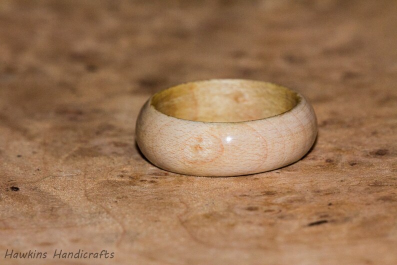Maple Wood Ring - Mens Womens Custom Hand Carved Wedding Engagement ...