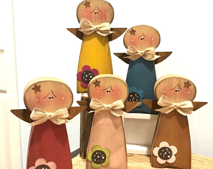 Rustic Wooden Angel. Sunflower Decor. Sunflower Tiered Tray. Fall Wood ...