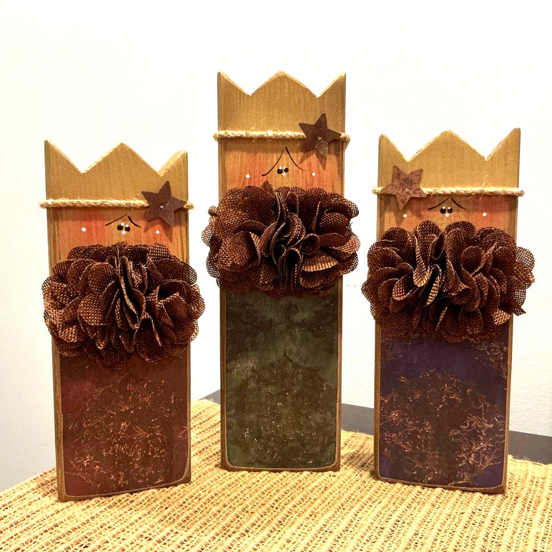 Three Wise Men. Three Kings. Christmas Decor. Set of 3. Nativity Scene ...