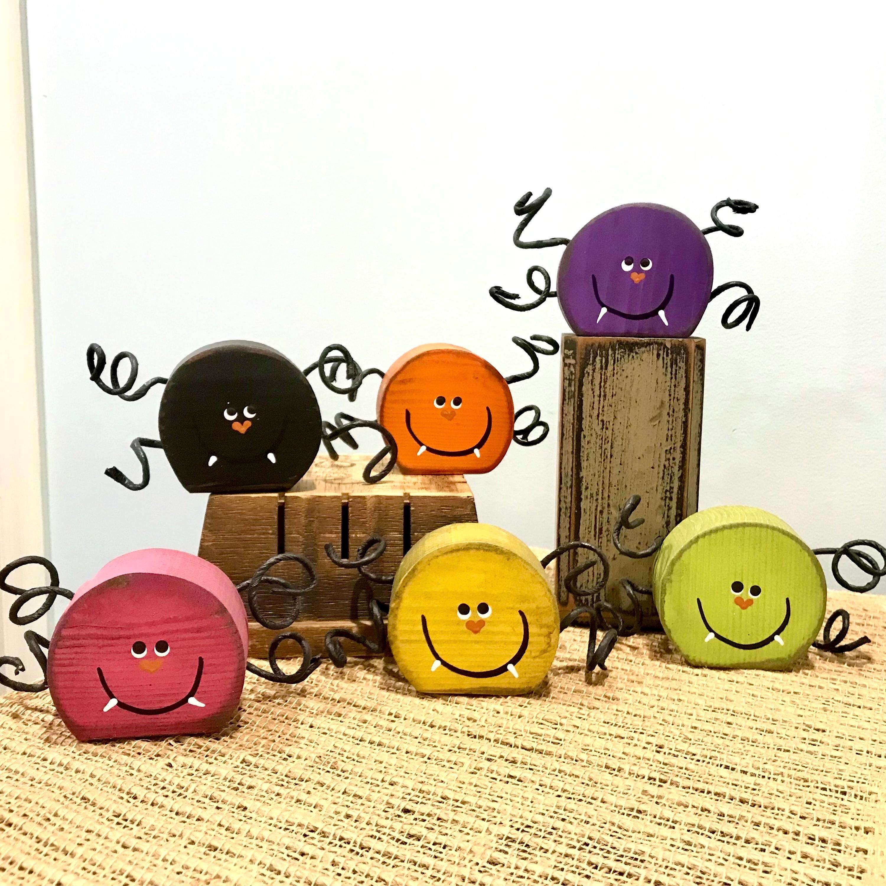 Cute Mini Spiders. Colorful Wood Spider. Halloween Tiered Tray ...