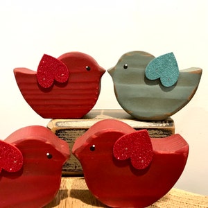 Restocked! Painted Bird. Wood Robins. Colorful Wood Bird. Rustic Birds ...