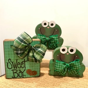 Wooden Frog. Ribbit. Green Frog. Spring Decor. Boys Room Decor. Summer ...