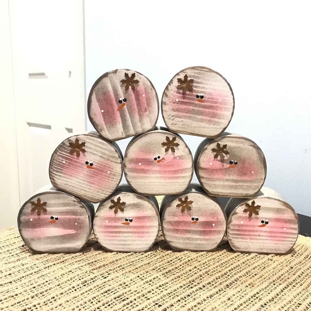 Snowball Snowman. Valentine Tiered Tray Decor. Snowman Decor. Mini Wood ...