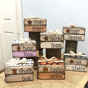 NEW SETS! Halloween Book Stack. Fall Book Bundle. Fall Decor. Tiered ...