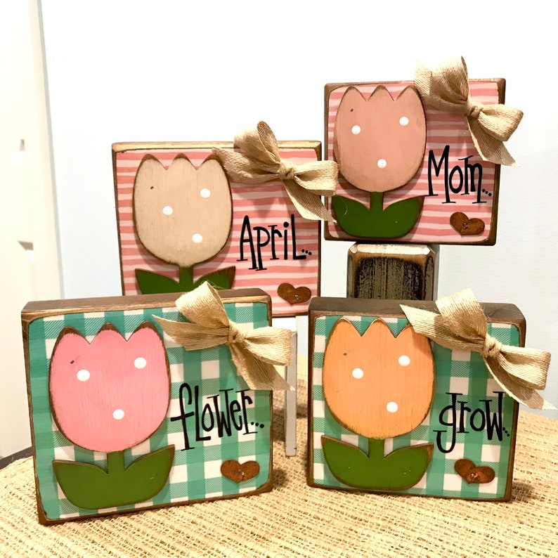 Wood Tulip Sign. Happy Summer Signs. Thick and Chunky Summer Sign ...