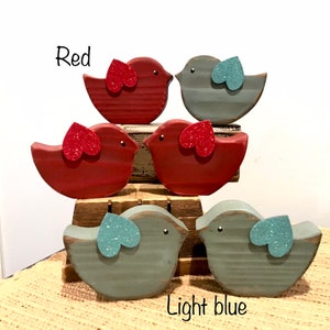 Restocked! Painted Bird. Wood Robins. Colorful Wood Bird. Rustic Birds ...